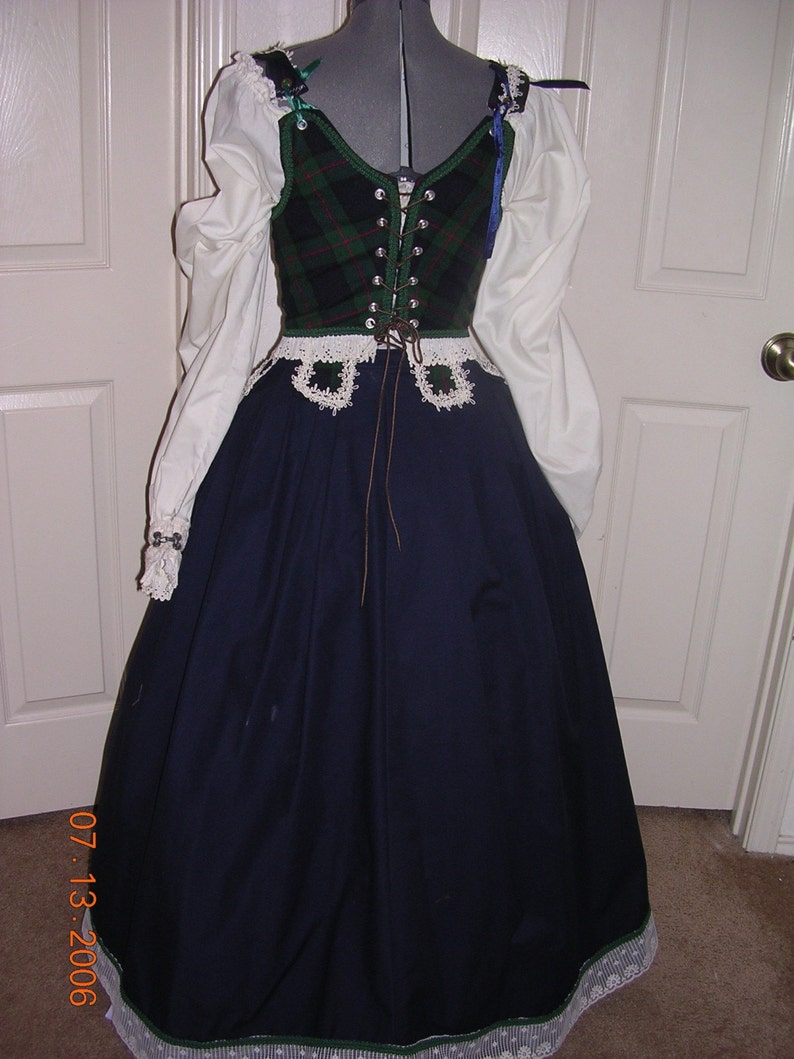 Ladies Costume Renaissance Dress Scottish Dress Plaid | Etsy