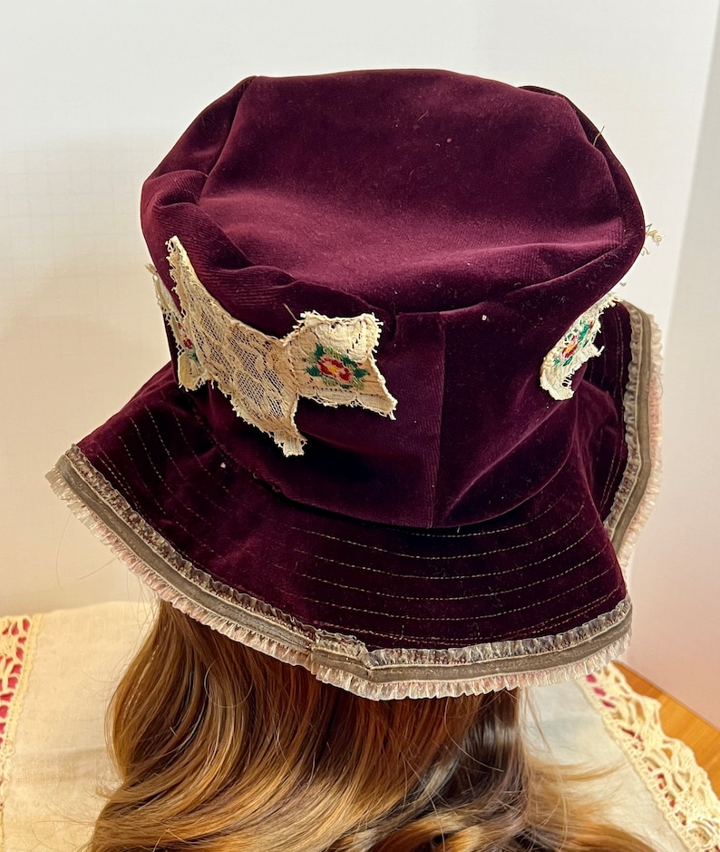Reversible Lace Appliqued Hat, Two-in-one Costume Top Hat - Etsy