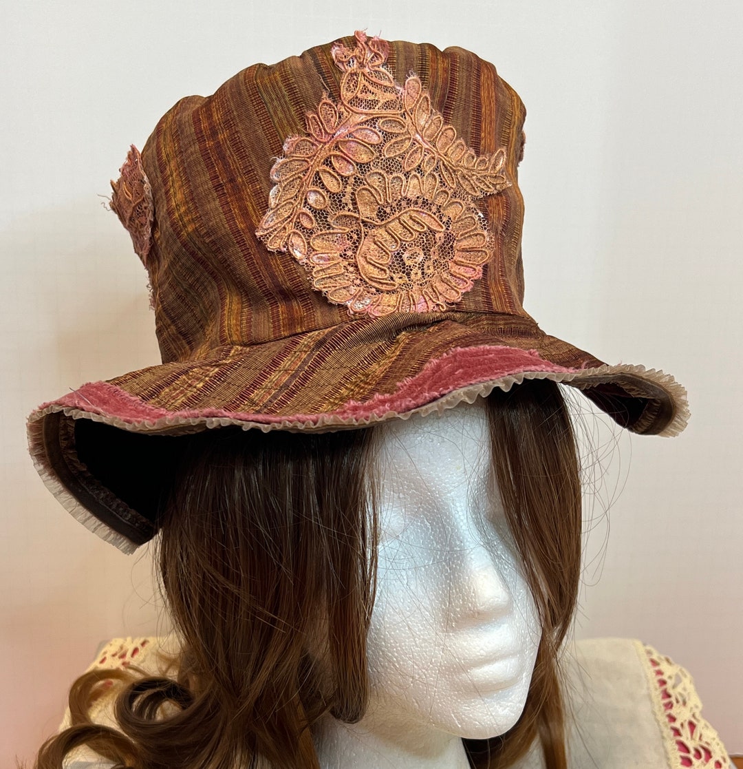Reversible Bucket Hat, Top Hat, Costume Hat, Boho, Festival, Hippie ...
