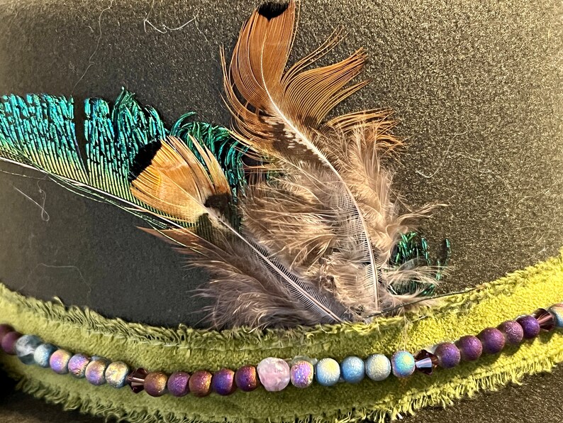 Olive Green Felt Hat, Hand Crafted Hat, Porkpie Hat, Woman's Fedora Hat, Panama Hat - Etsy