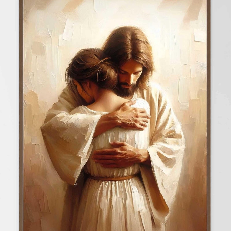 Jesus Hugging Woman - Etsy