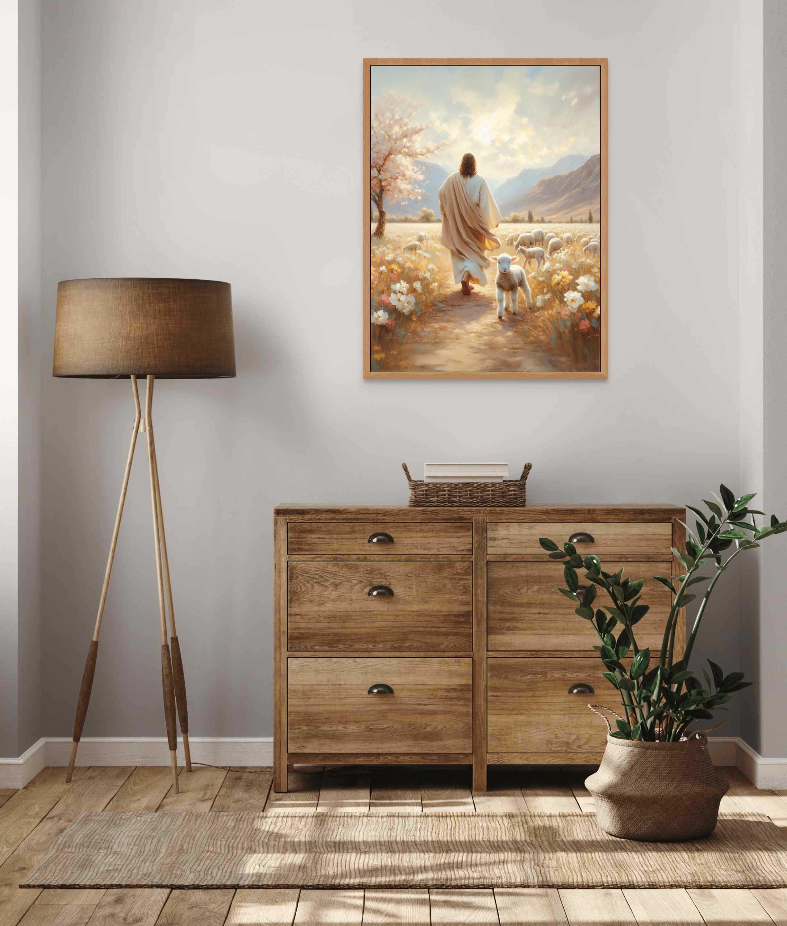 A Curious Friend, Christian Painting, Jesus and the Lamb, Christ ...
