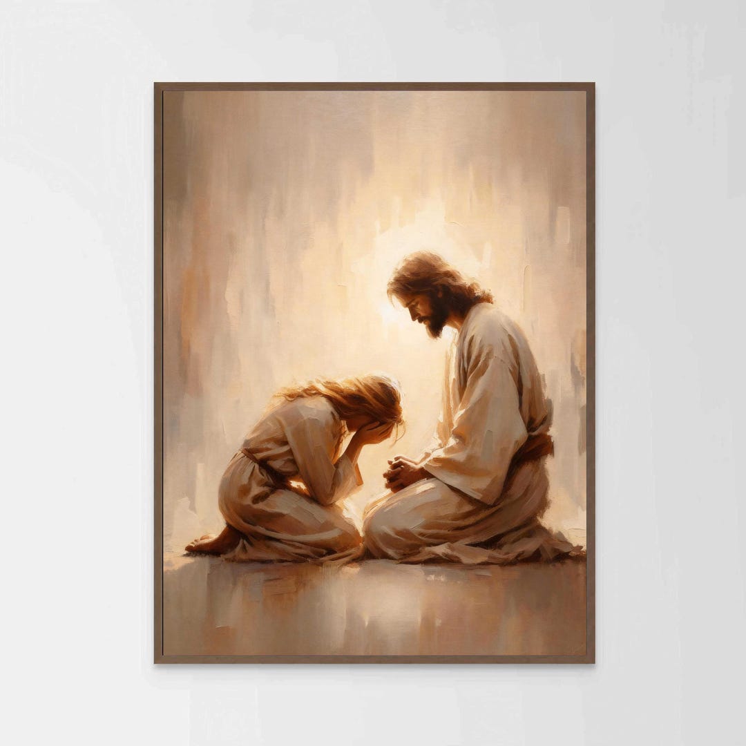 Healed Pain, Christian Art, Jesus With Girl, Christian Printable Art ...