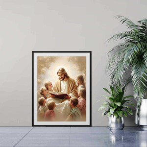 Jesus With Children, Christian Wall Art, Jesus and Kids, Jesus Picture ...