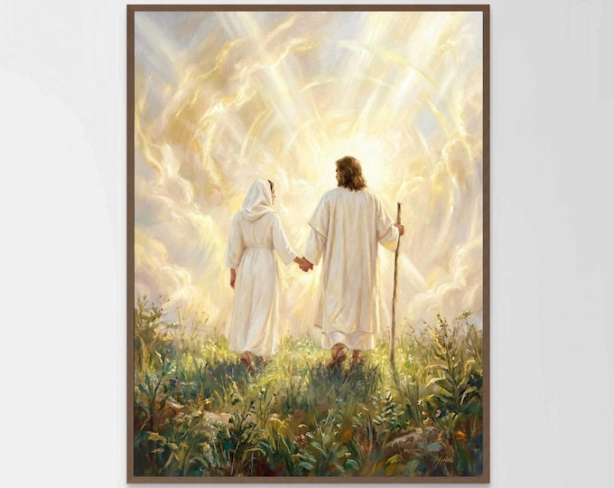 Walk With Me Jesus | Christian Wall Art | Jesus Walking With Woman ...