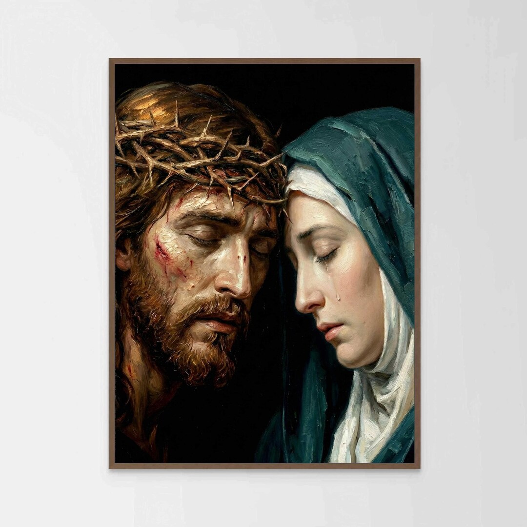 A Mother's Goodbye, Christian Wall Art, Jesus Painting, Jesus and Mary ...