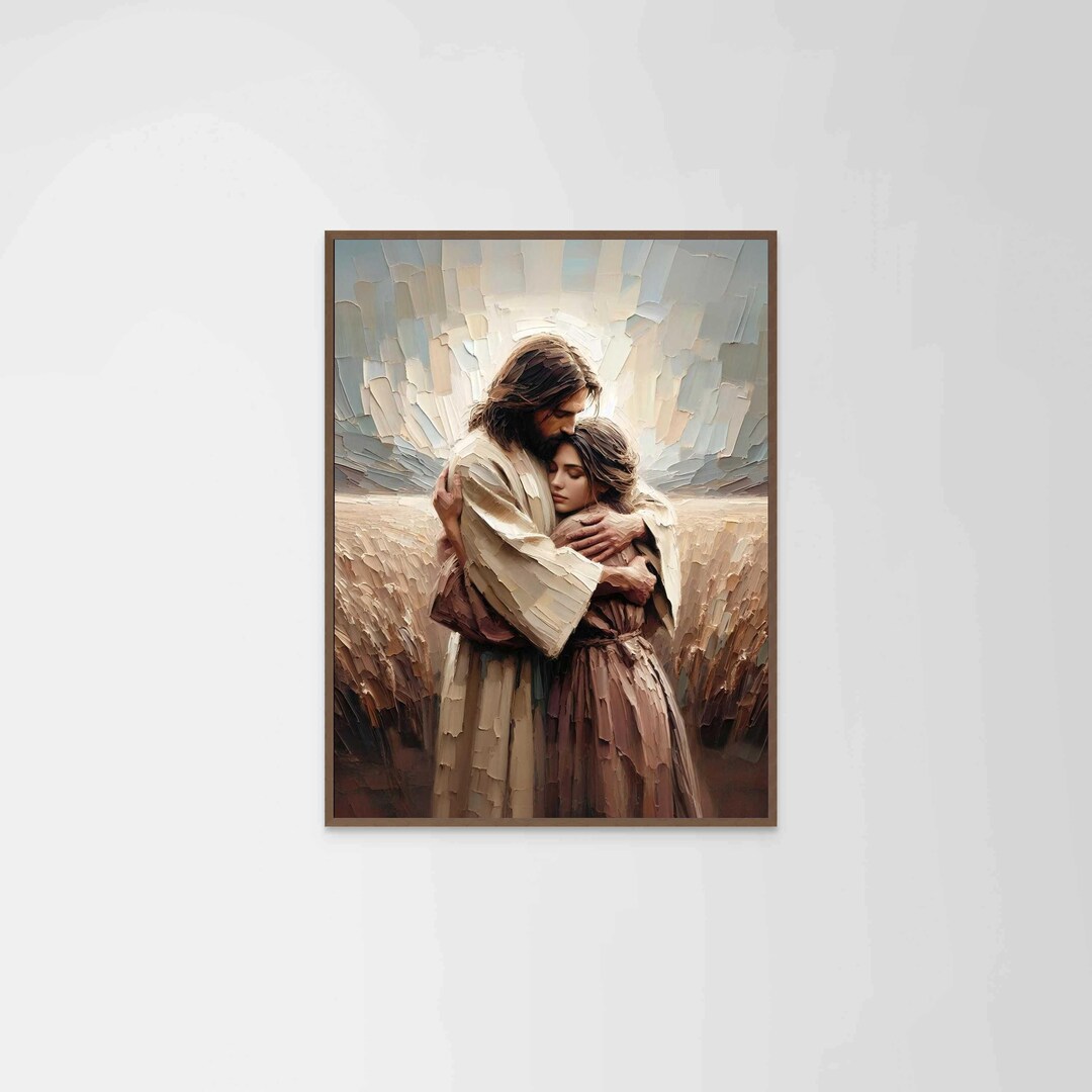 Embraced by Faith, Christian Painting, Jesus Hugging Girl, Picture of ...
