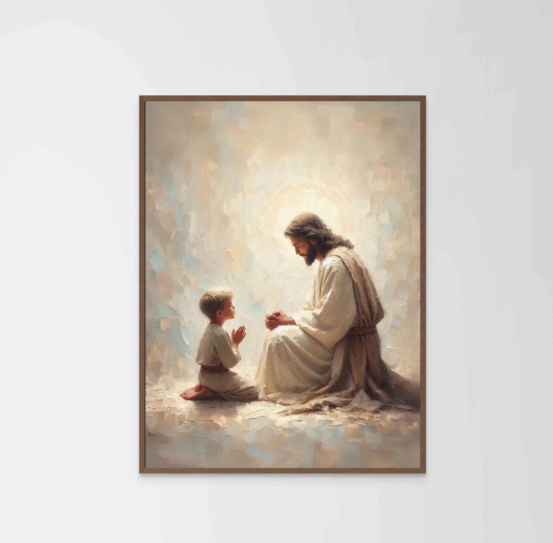 Jesus and Boy Praying, Christian Art, Jesus With Boy, Jesus Art, LDS ...