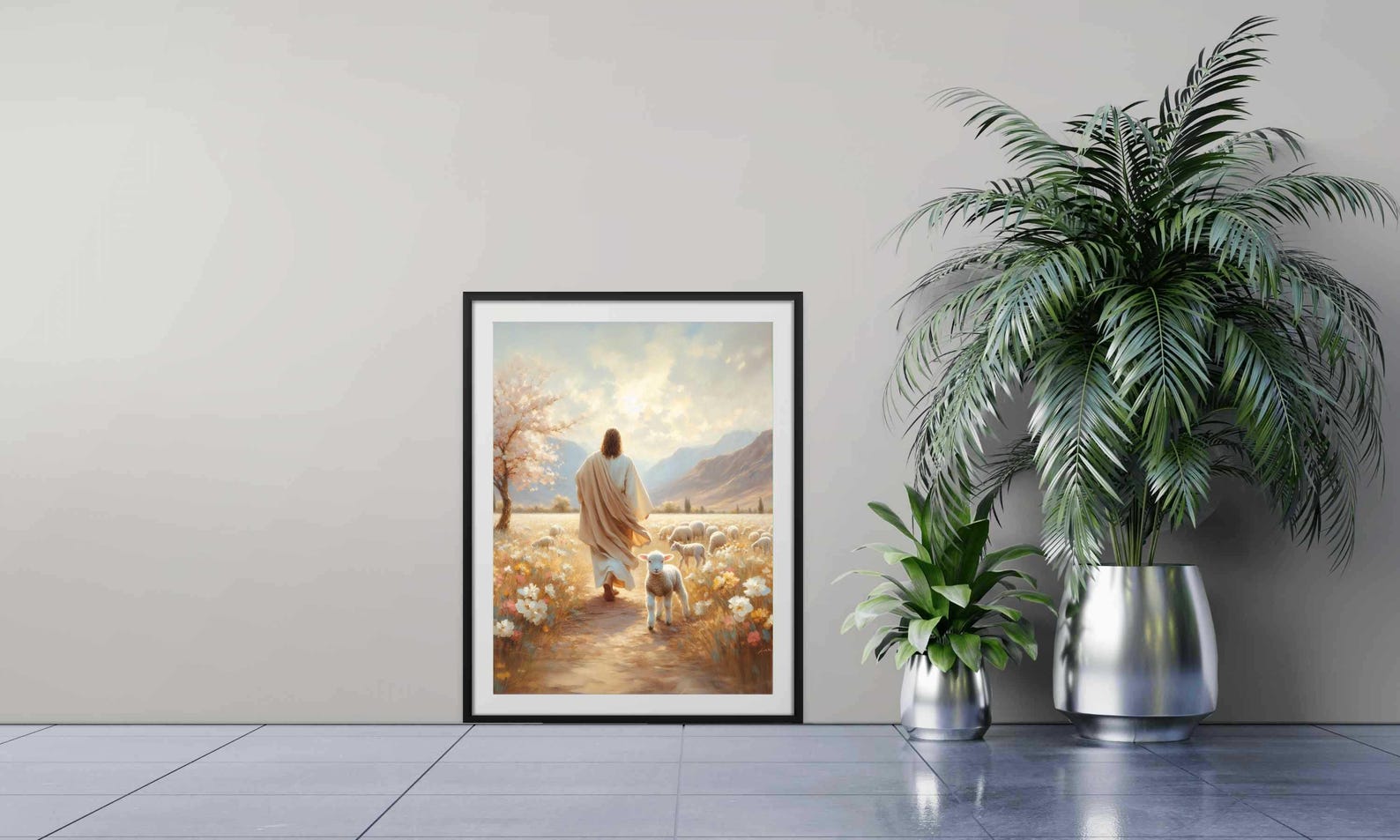 A Curious Friend, Christian Painting, Jesus and the Lamb, Christ ...