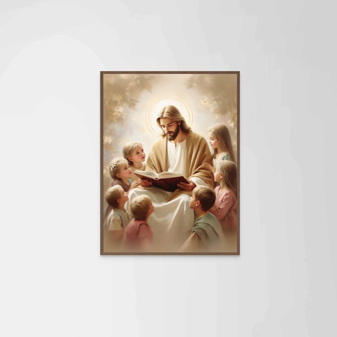 Jesus With Children, Christian Wall Art, Jesus and Kids, Jesus Picture ...