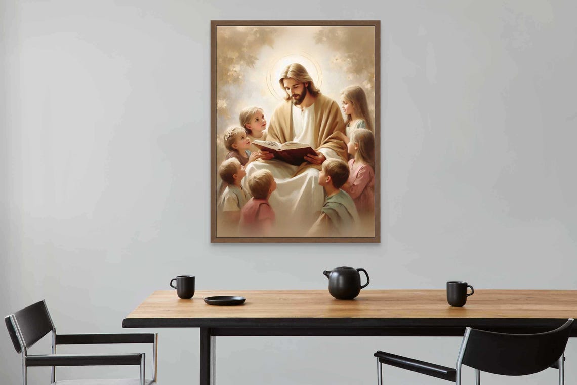 Jesus With Children, Christian Wall Art, Jesus and Kids, Jesus Picture ...
