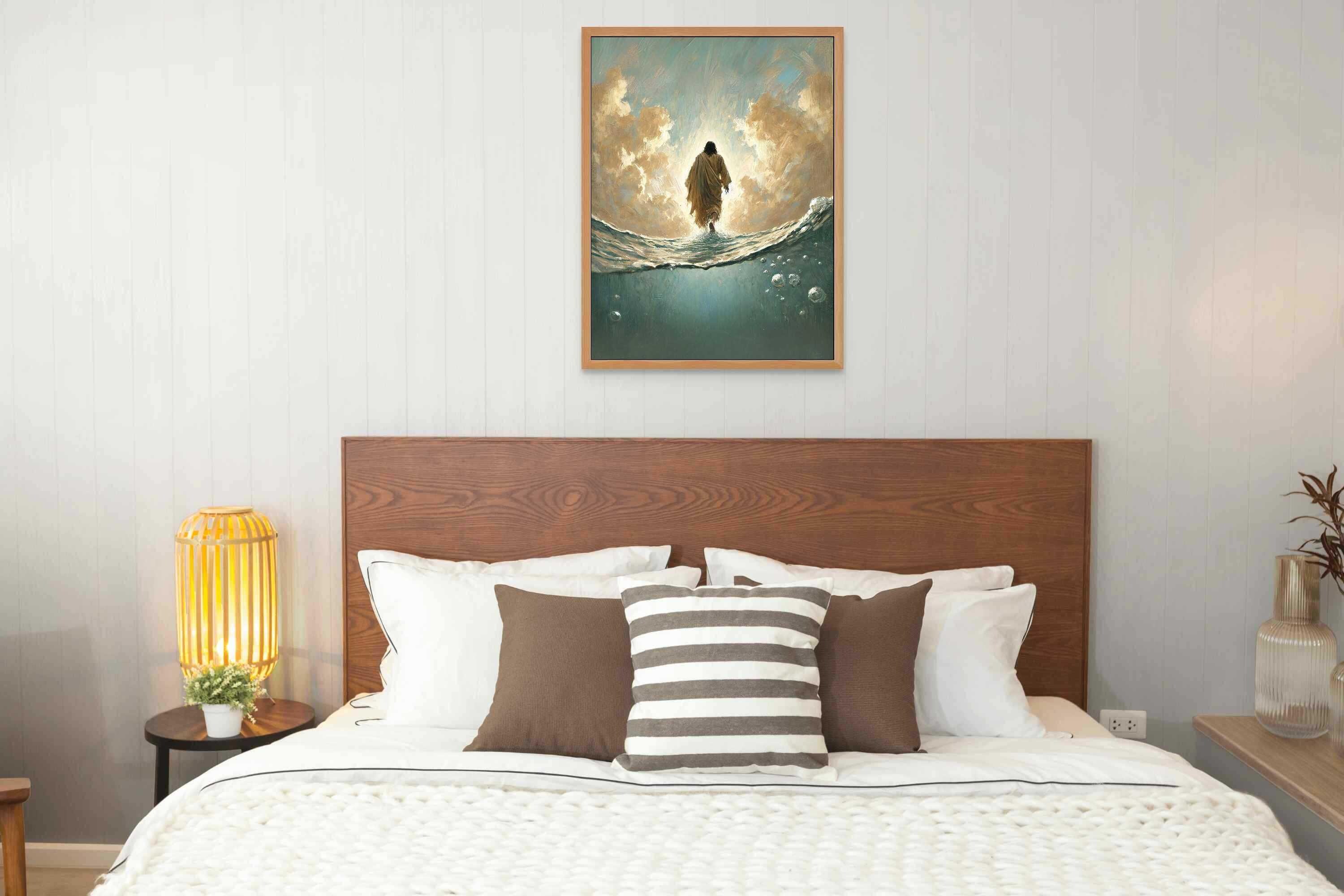 Walking on Water, Modern Christian Art, Jesus Walking on Water Art ...