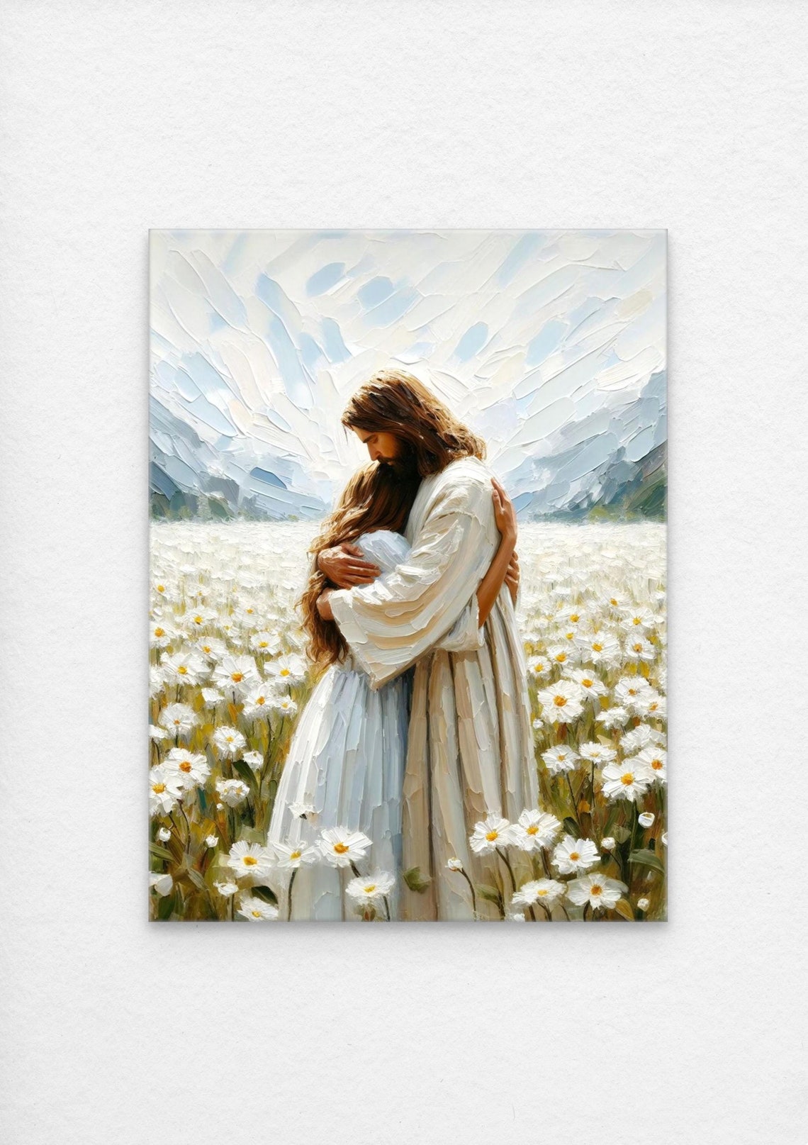His Love, Christian Wall Art, Jesus Hugging Woman, Jesus Art, LDS ...