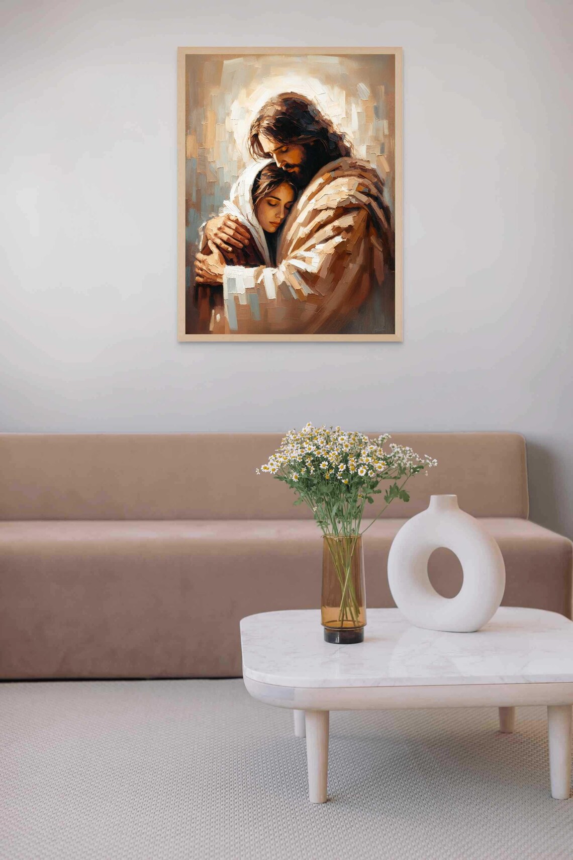 His Embrace, Christian Art, Jesus and Girl, Picture of Christ, LDS Art ...