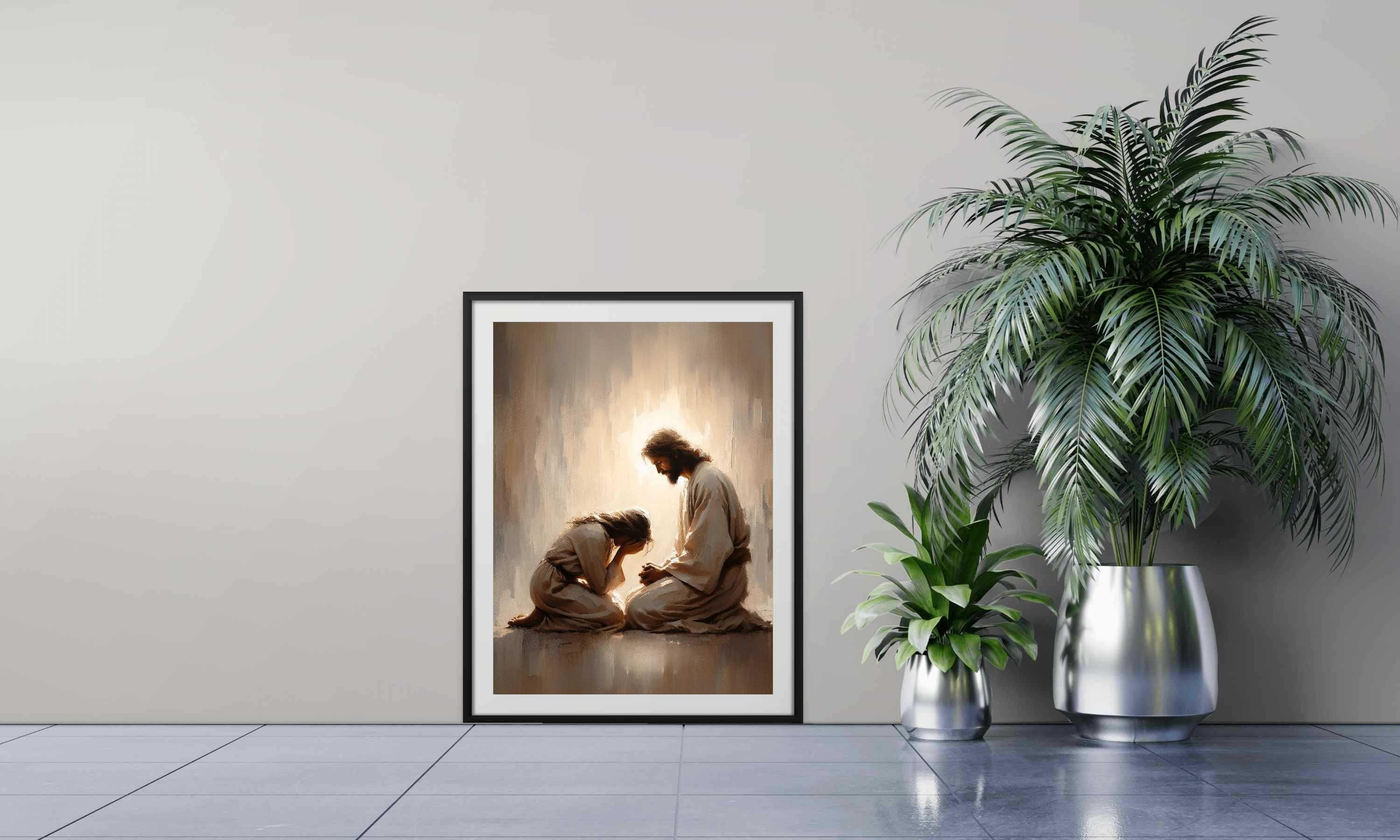 Healed Pain, Christian Wall Art, Jesus With Woman, Jesus Prints, LDS ...