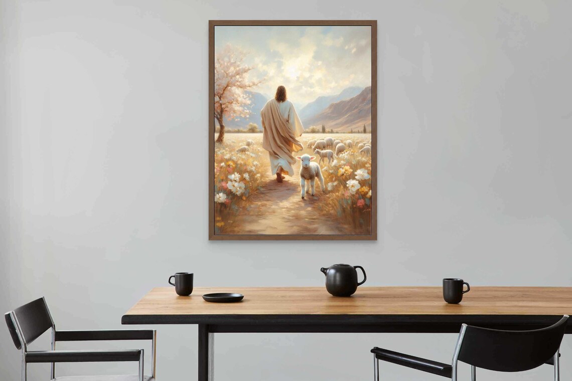 A Curious Friend, Christian Painting, Jesus and the Lamb, Christ ...