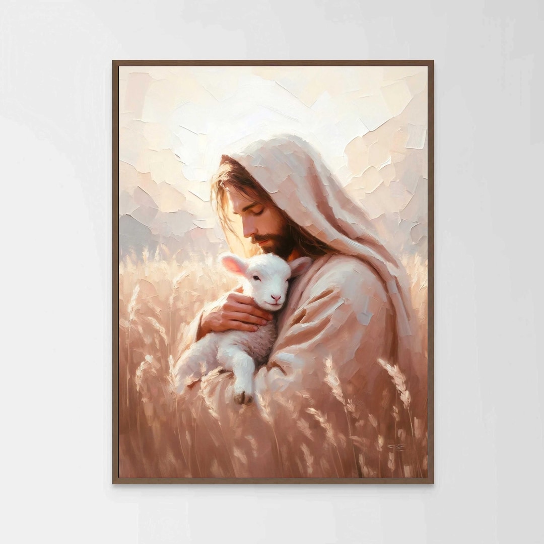 Saved at Last, Modern Christian Art, Jesus With Lamb, Jesus Prints, LDS ...