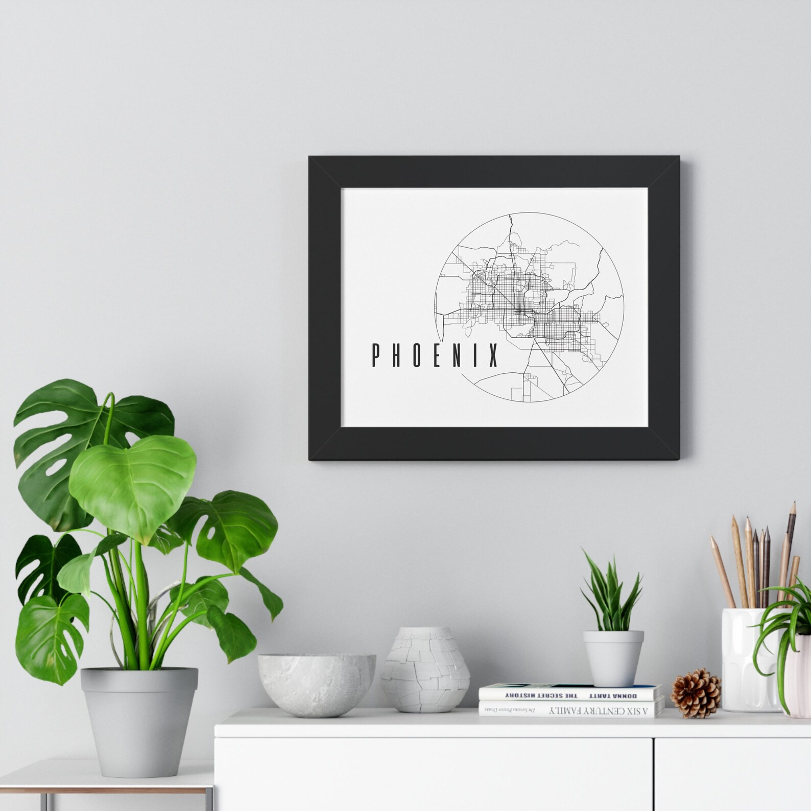 Phoenix Map Art Arizona Poster Print Matte Horizontal Decor Giclée ...
