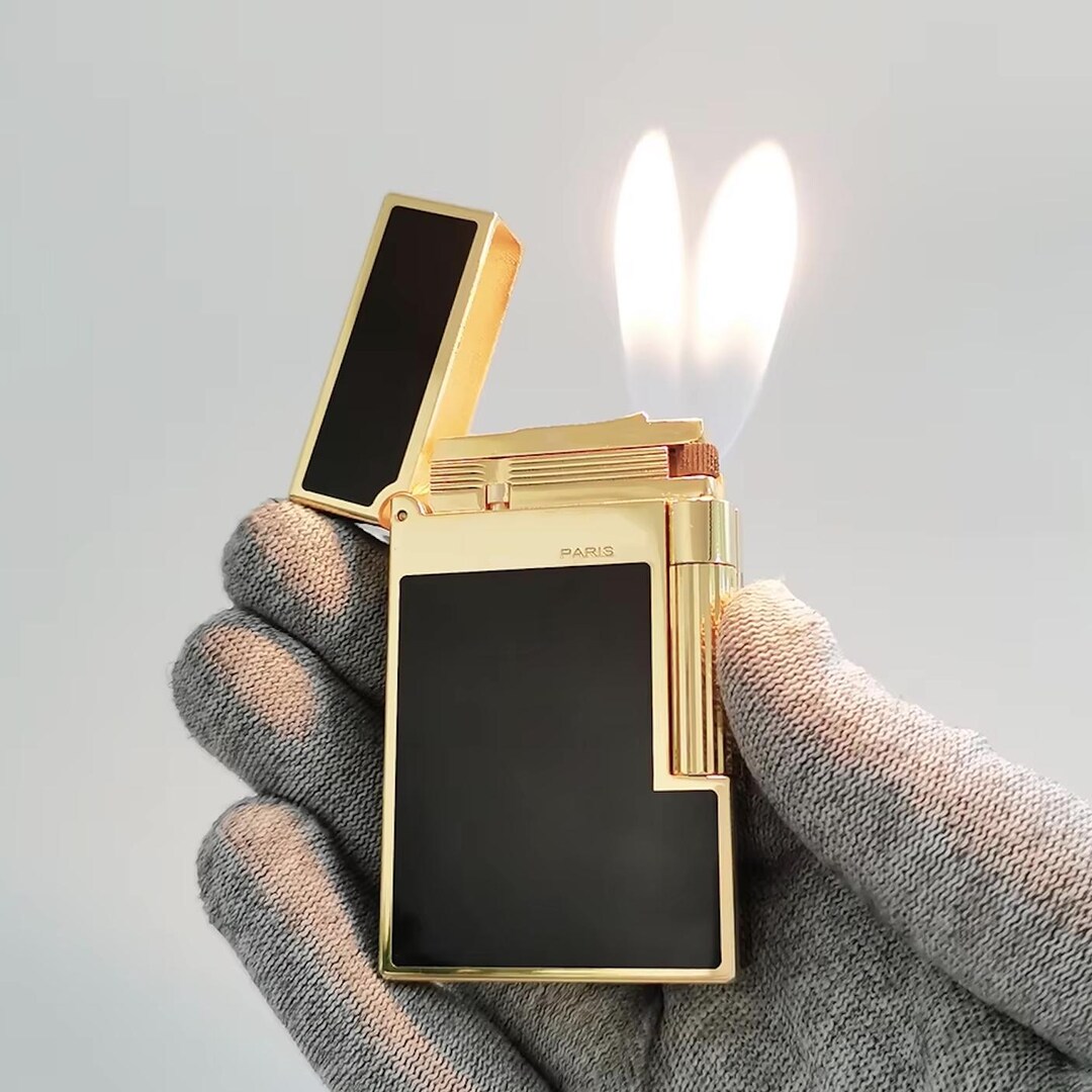 Vintage S.T Dupont Lighter Replica, Black Laquer, Double Flame, Cigar ...