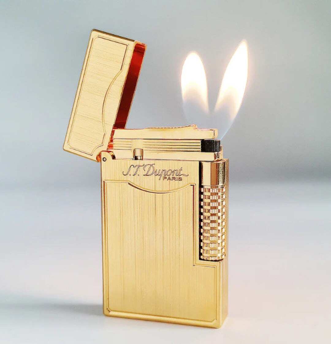 Vintage S.T Dupont Lighter Le Grand Double Flame Brushed Metal Replica ...