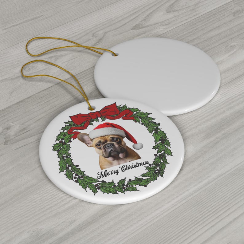 French Bulldog Christmas Ornament, Christmas Gift, Frenchie Ornament ...