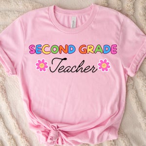 Second Grade Teacher Tshirt Teacher Gift Back to School Shirt Educator ...
