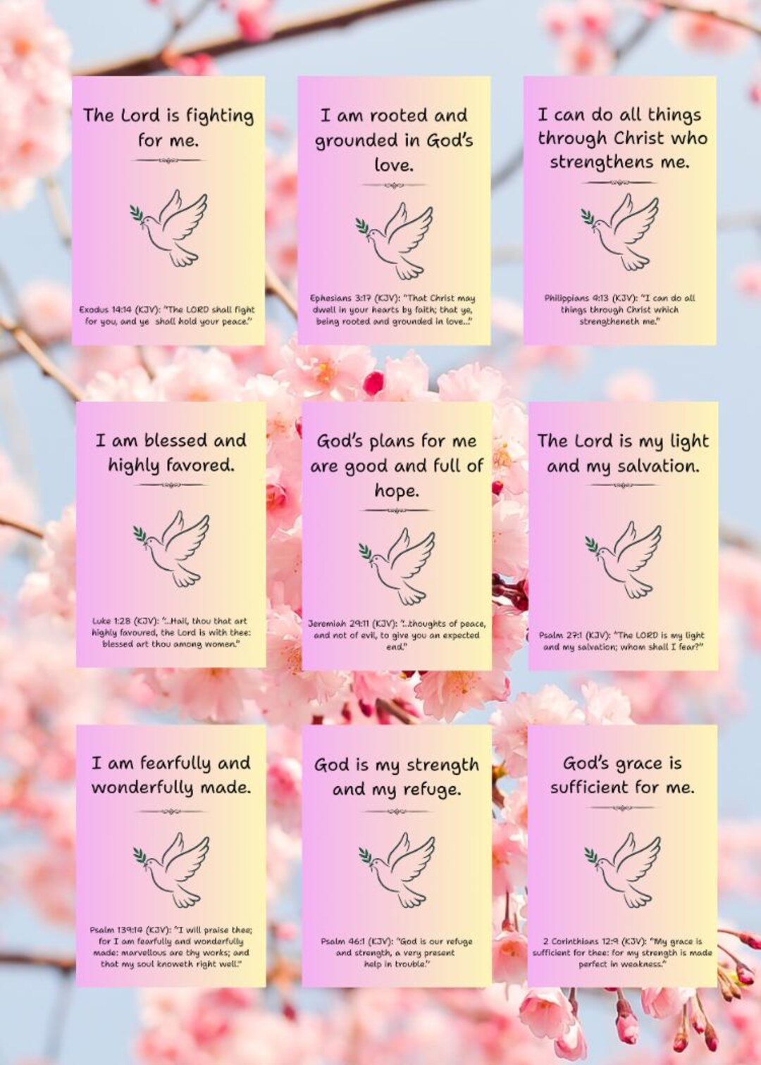 Christian Affirmation Cards | 30 Scripture-based Affirmations to Renew ...