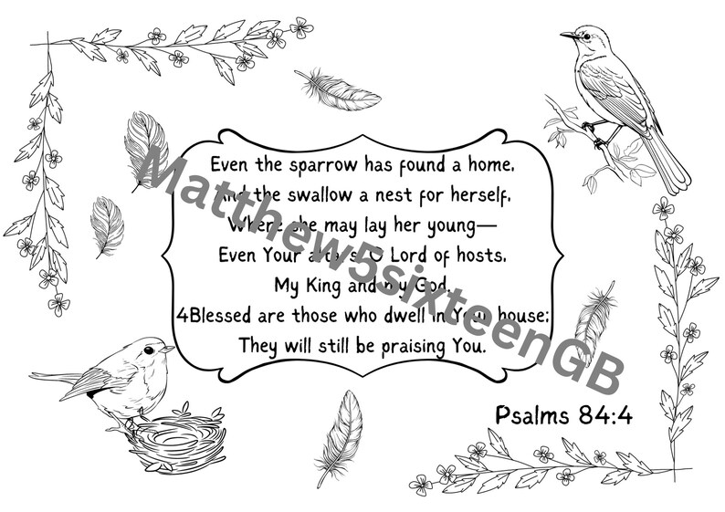 PSALMS 5 Colouring Pages, Instant Downloads, Psalms for Colouring ...