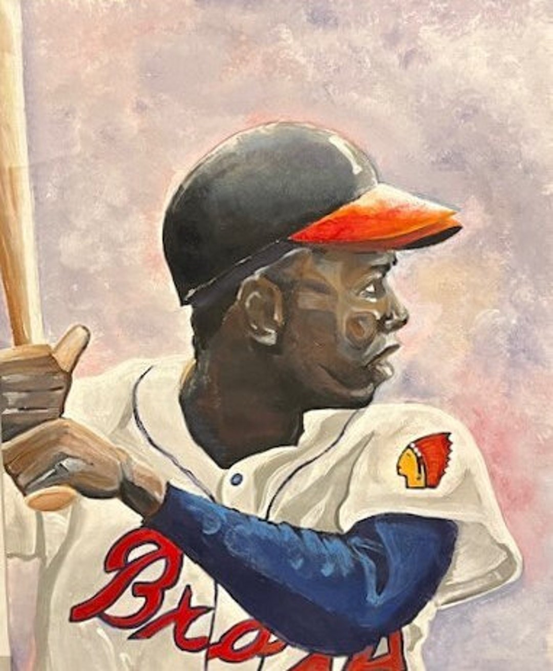 Wall Art, Hank Aaron "hammer" Fine Art Giclee Print, Original Painting ...