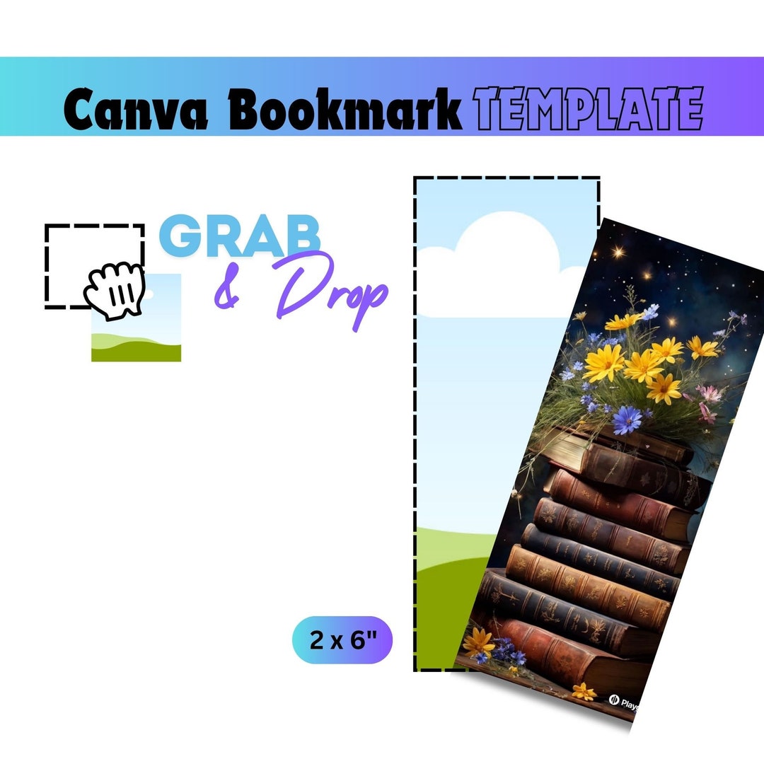 Canva Bookmark Template Editable Digital Download Design Your Own ...