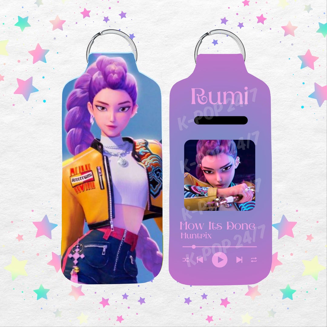 KPop Demon Hunters Rumi Huntrix Lip Balm Holder Keychain/Chapstick ...