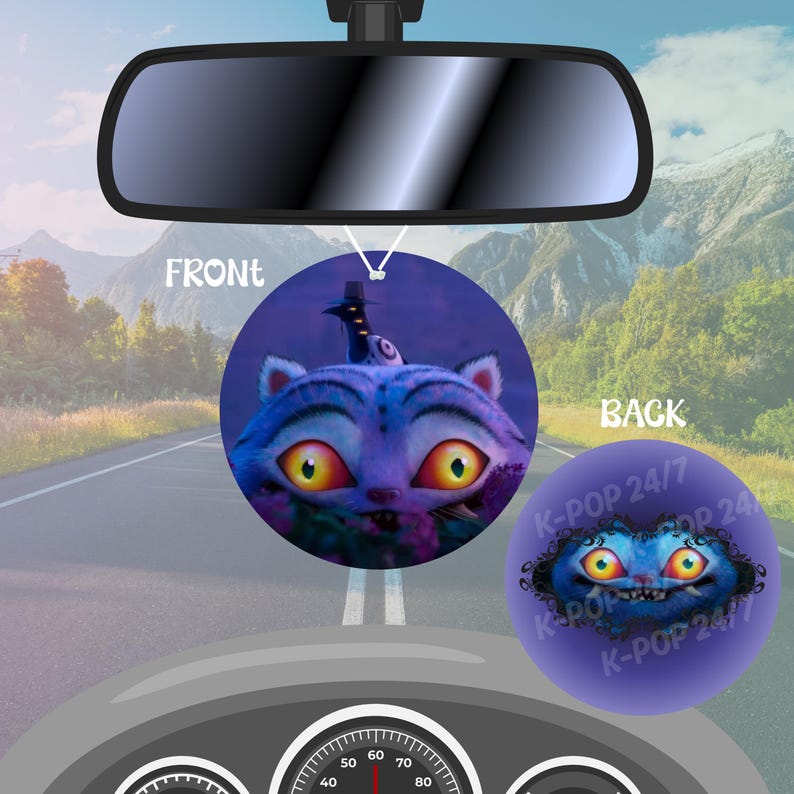 Kpop Demon Hunters Glowing Derpy Cat Unscented Car Freshie/air ...