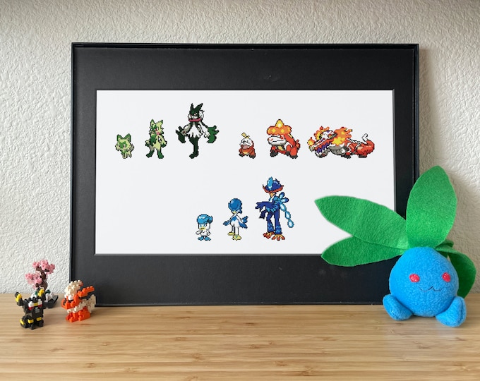 All Generations Pokemon Starters Cross Stitch Pattern - Etsy Canada