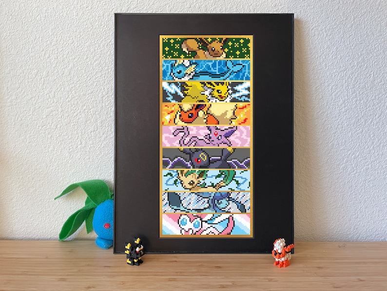Eeveelutions (battle Backgrounds) Cross Stitch Pattern - Etsy