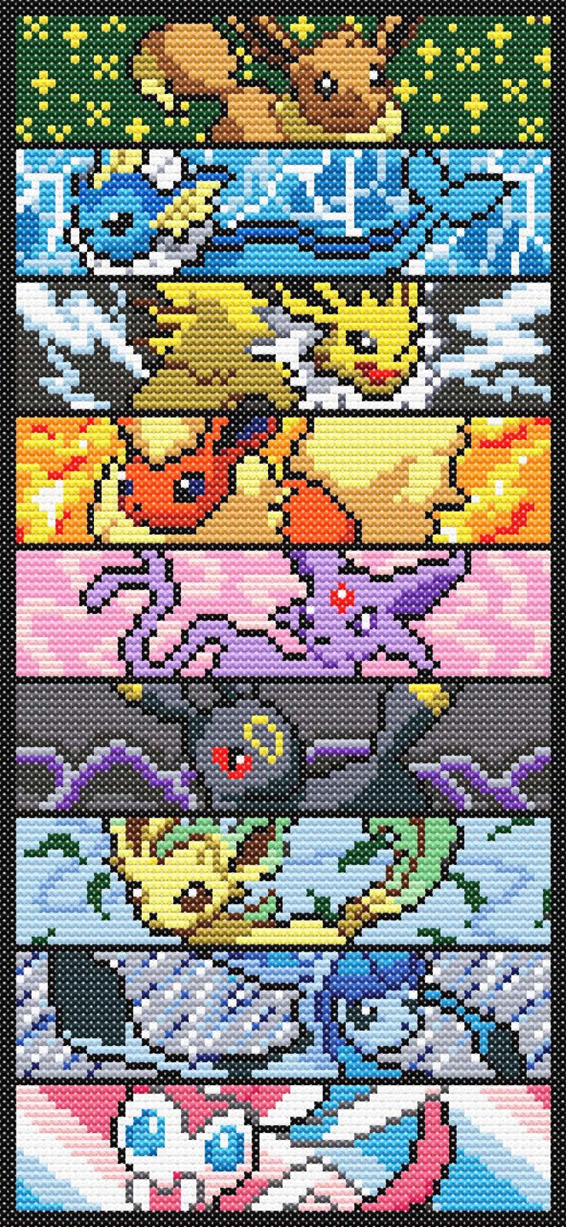 Eeveelutions battle Backgrounds Cross Stitch Pattern - Etsy
