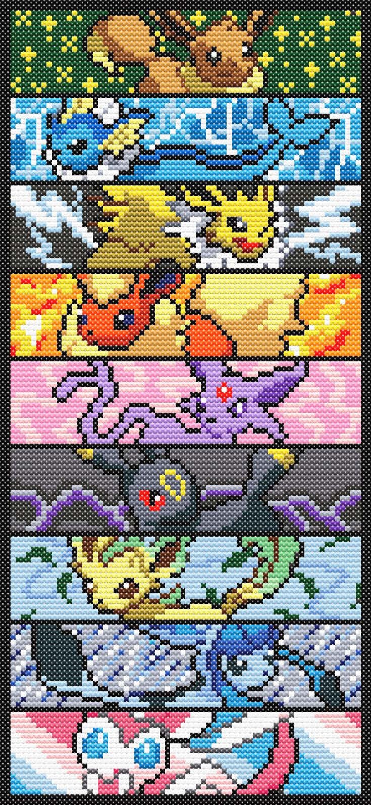 Eeveelutions battle Backgrounds Cross Stitch Pattern - Etsy