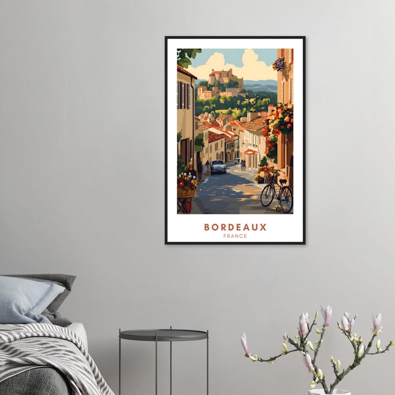 Bordeaux France Travel Poster - Vintage Countryside Art Print ...