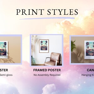 Retro Los Angeles Sunset Drive Poster - Hollywood Sign & Palm Trees Art ...