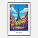 Paris France Eiffel Tower Vintage Travel Poster | Parisian Street Art ...