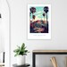 Retro Los Angeles Sunset Drive Poster - Hollywood Sign & Palm Trees Art ...