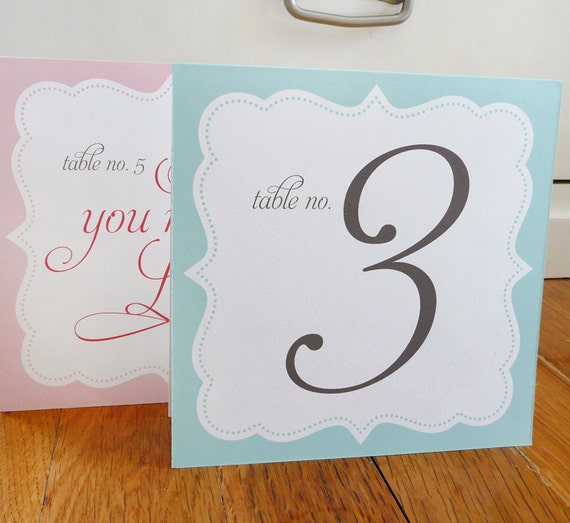 Items similar to Folded Table Numbers - Scroll Frame Design - custom ...