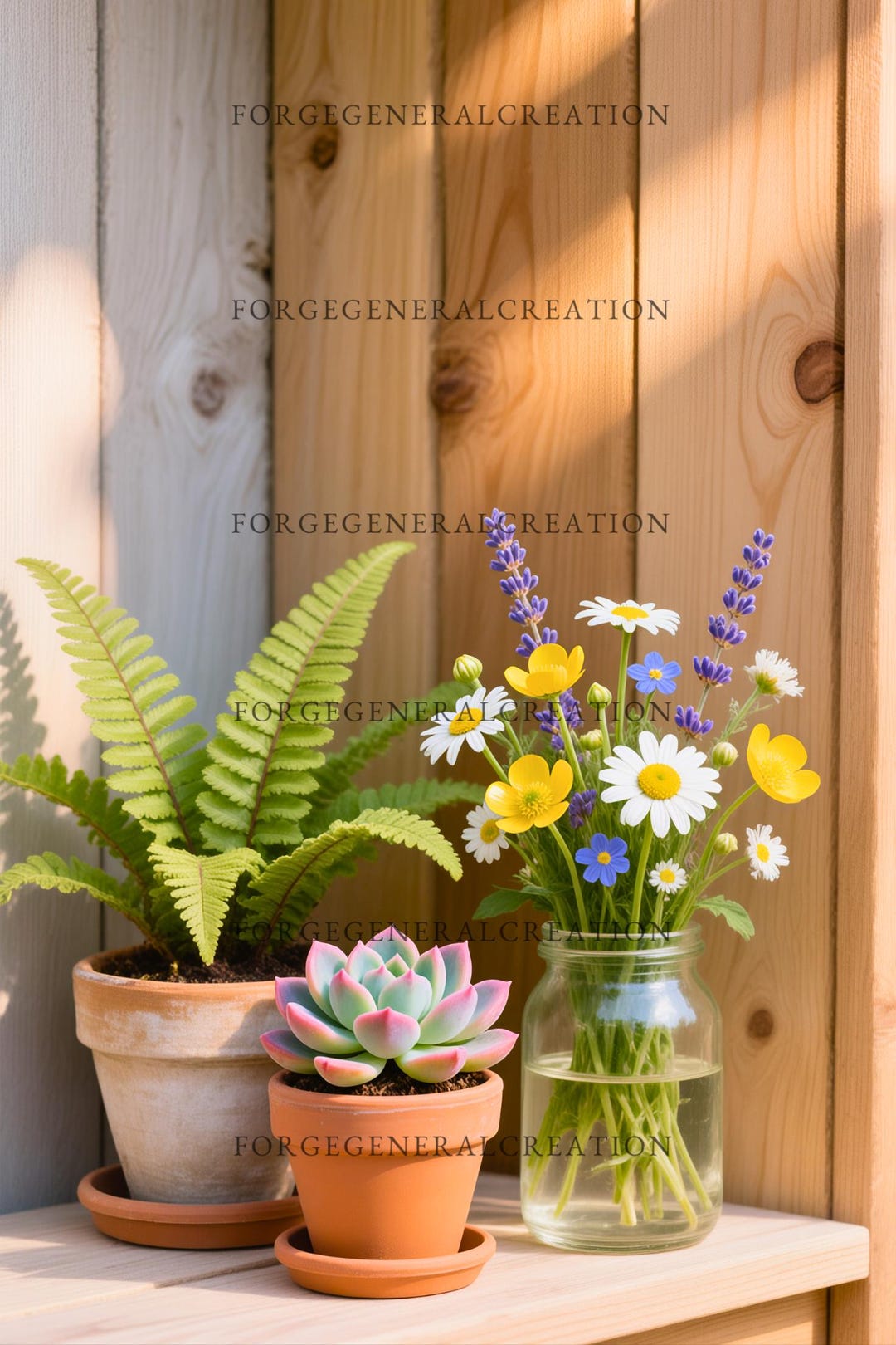 Cottage Boho Wall Art | Rustic Shiplap Decor With Succulents & Greenery ...