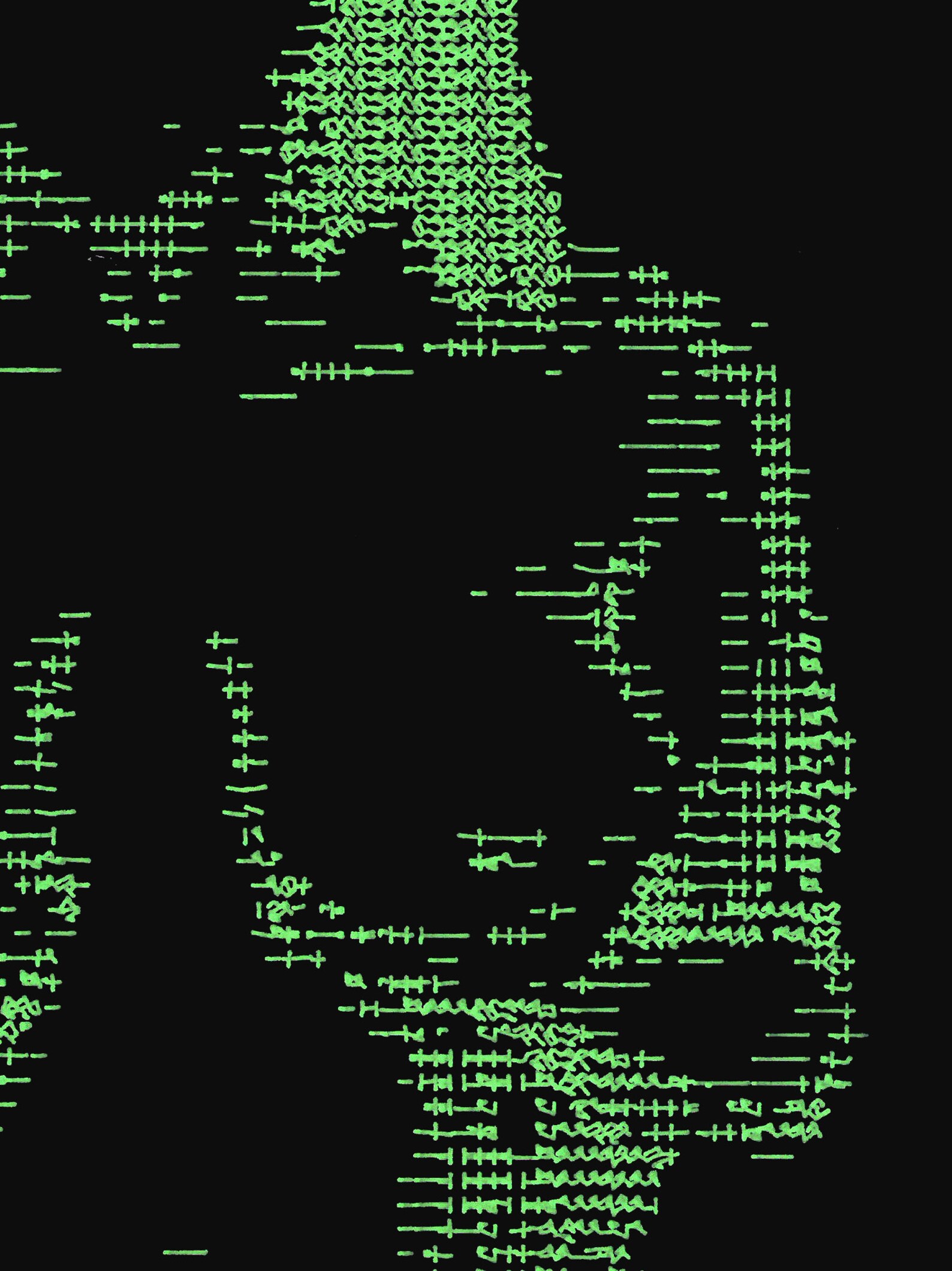 Huggins Gray Ascii Alien - Etsy
