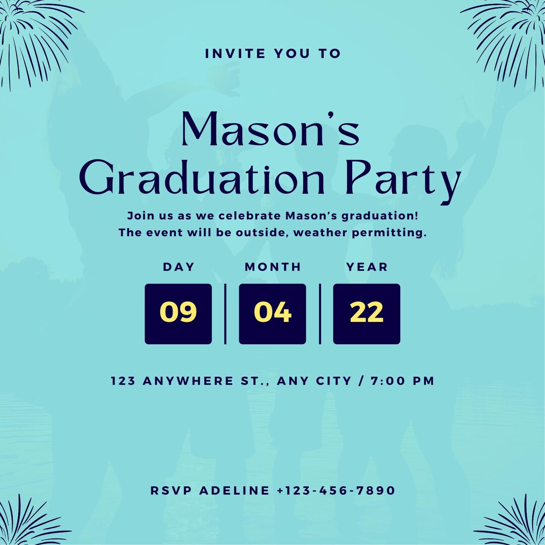 Editable Graduation Party Invite, Digital Download, Grad Event Template ...