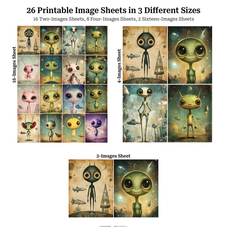 32 Cute Alien Clipart With Smiling Face, Space Ship Background ...