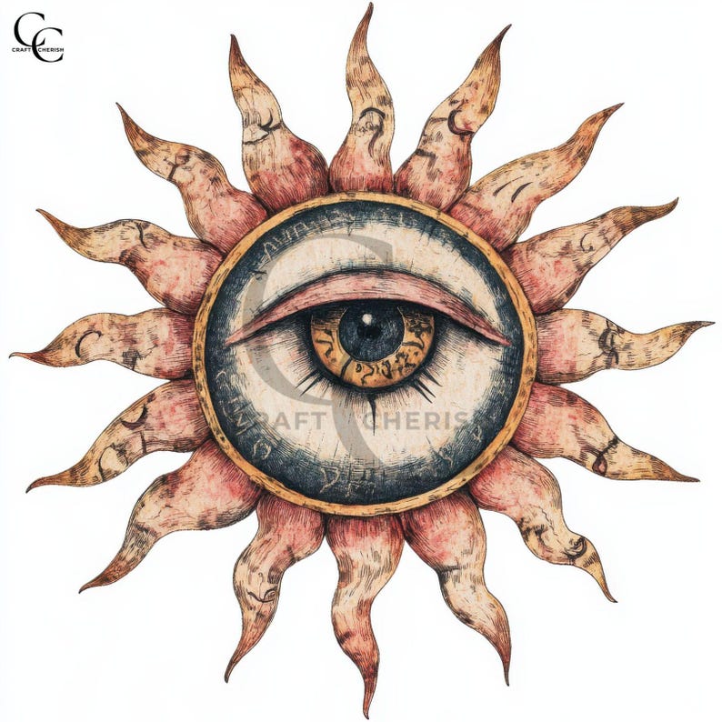 38 Esoteric Evil Eye Images: Celestial Vintage Ephemera (digital ...