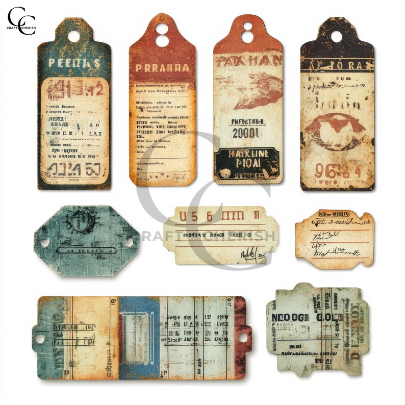 36 Vintage Train Tickets V2, Ephemera, Vintage Large Ticket, Printable ...