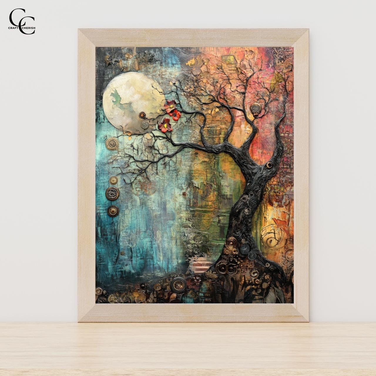 28 Whimsical Steampunk Tree, Mechanical Tree, Printable Images, Paper ...