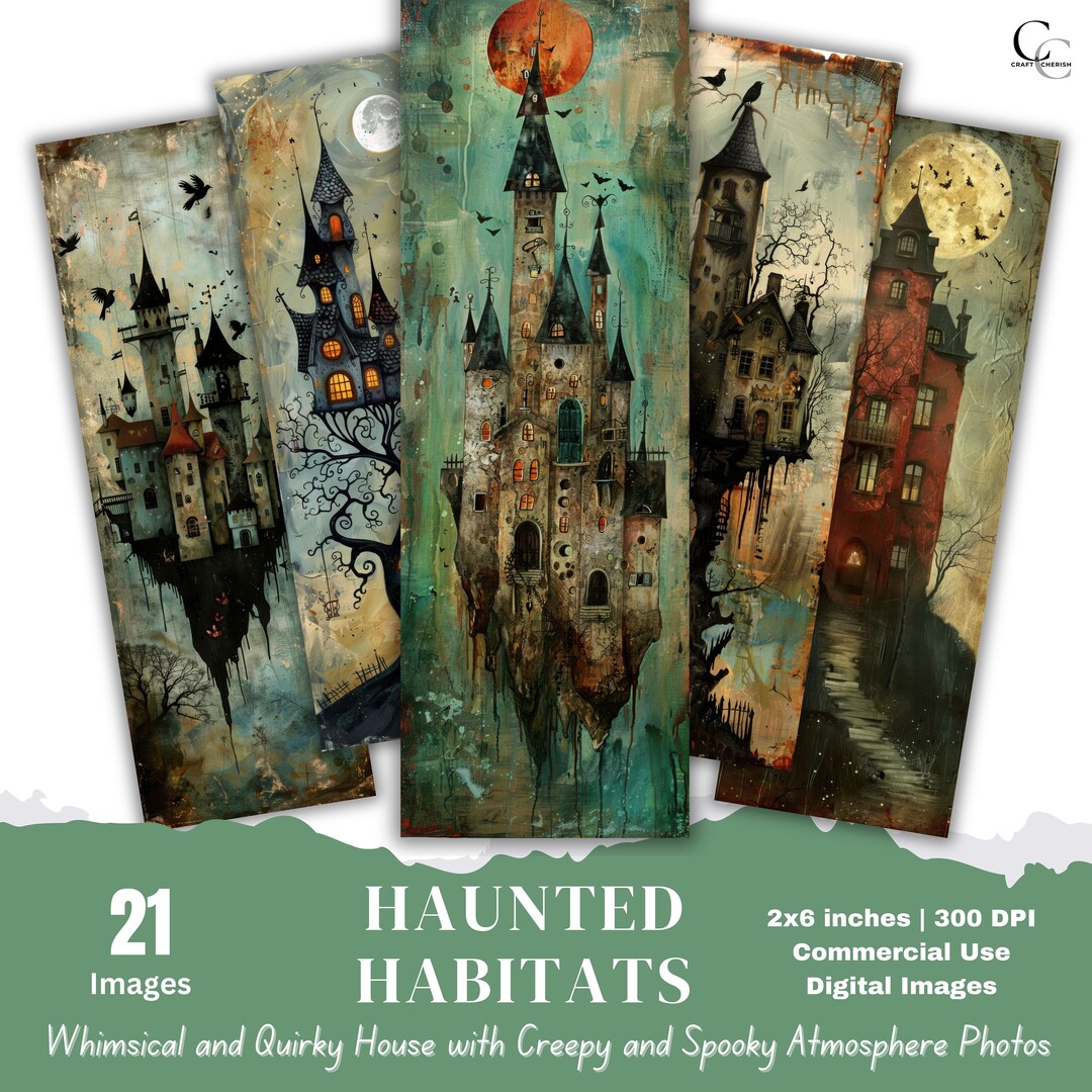 Spooky Haunted House Bookmarks: Printable Paper Craft (digital Download ...