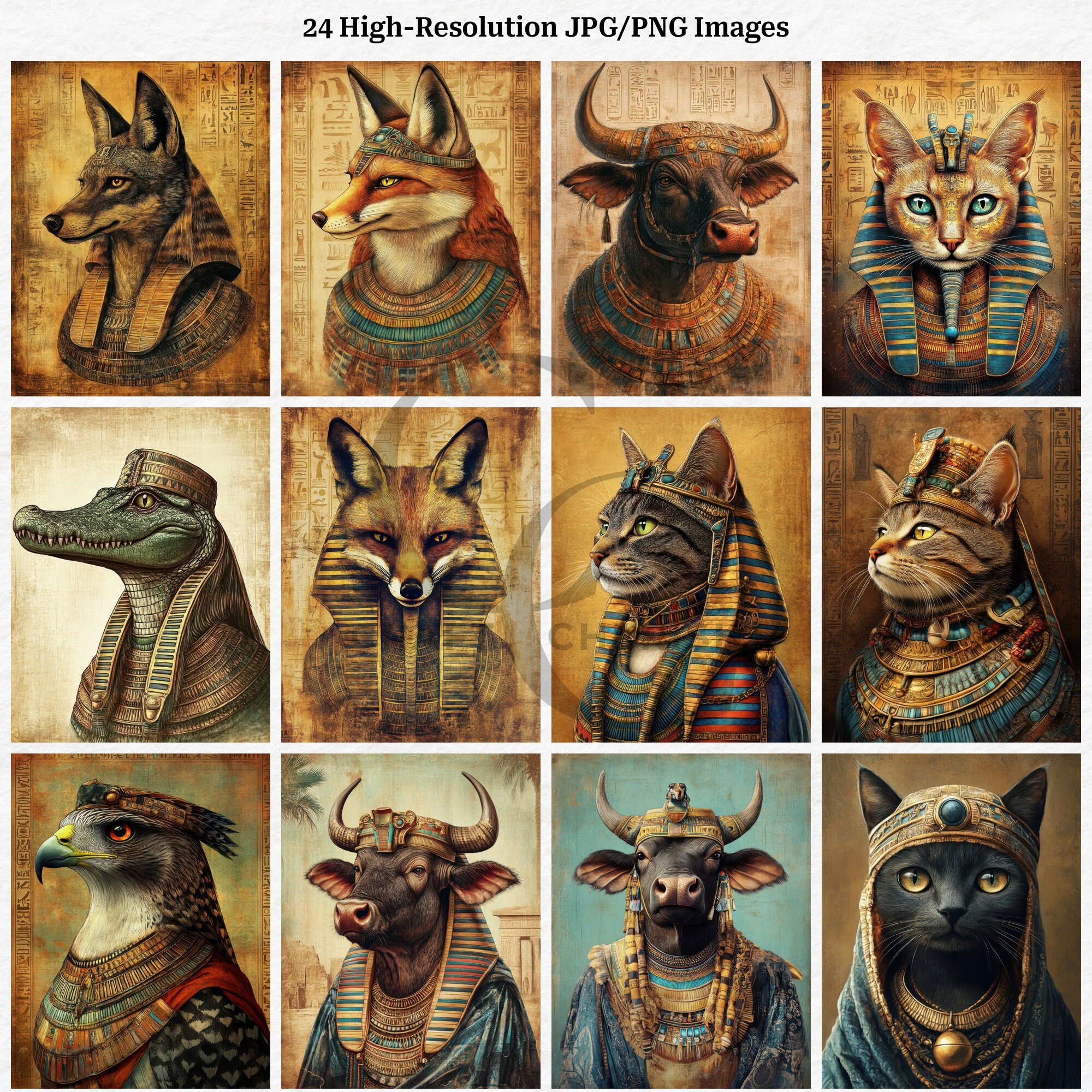 Ancient Egyptian Pharaoh Animals: Printable Art for Scrapbooking ...